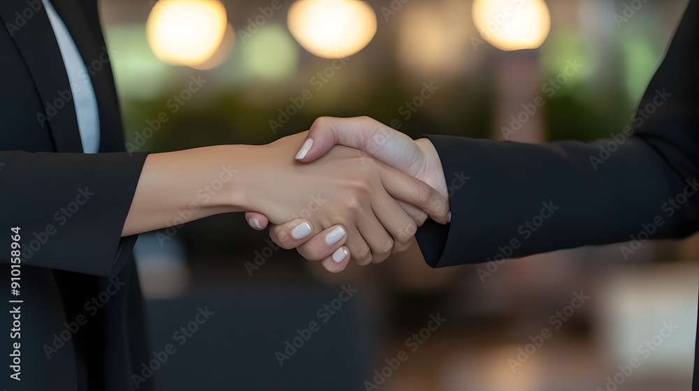 Symbolic Handshake Close-Up: A Respectful Farewell in an Exit Interview ...