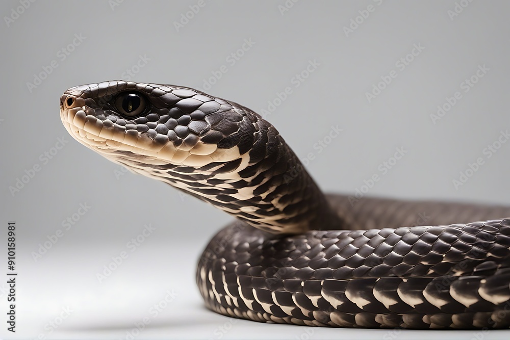 background egyptian white cobra side view snake isolated half face cut ...