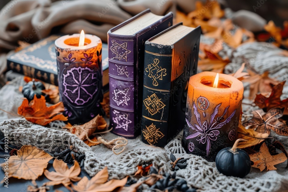 Enchanted objects in an ancient sorcerers library, books and artifacts ...