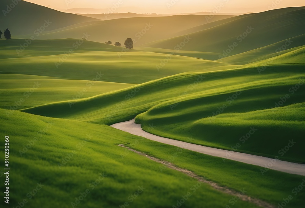 road winding grass green horizon asphalt concept curve destination ...