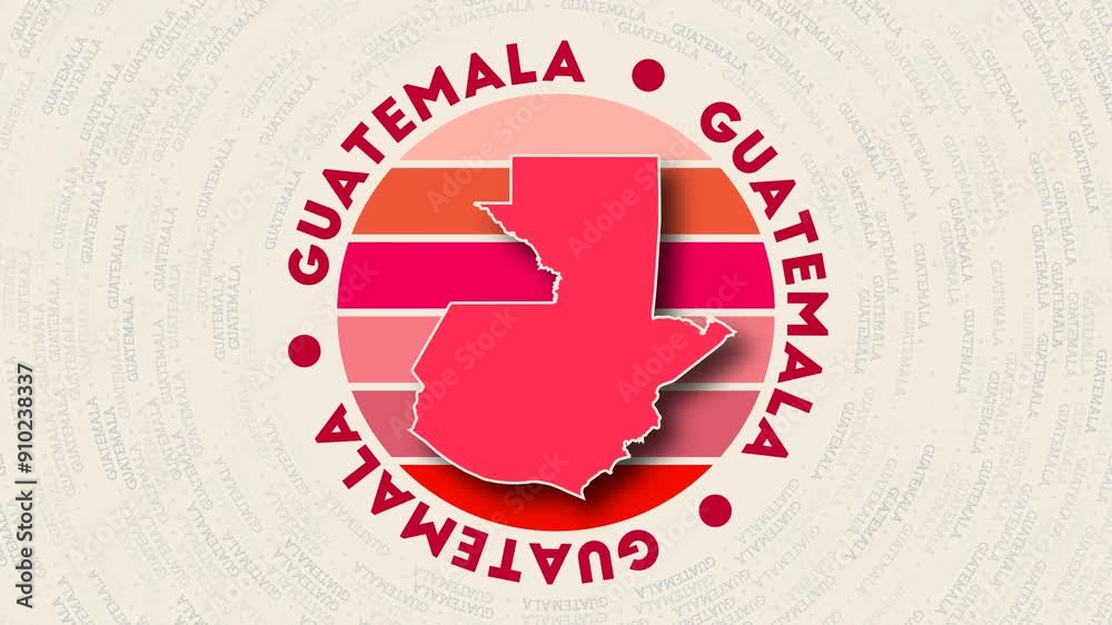 Guatemala logo intro. Badge with the circular name and map of country ...