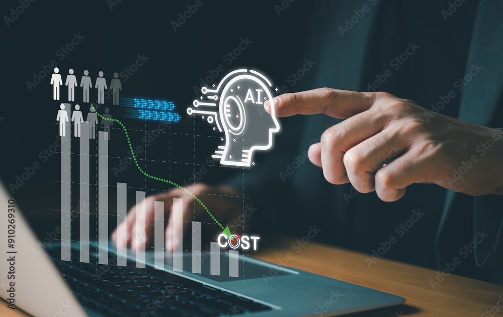 Business person think before make decision to lay off employee and ...