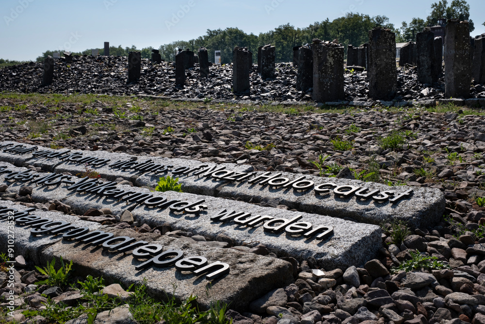 Memorial stones to the murdered Roma and Sinti on the site of the ...