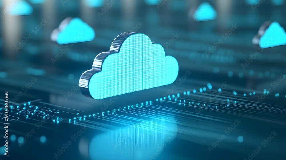 Digital cloud technology concept background. Cloud computing data ...