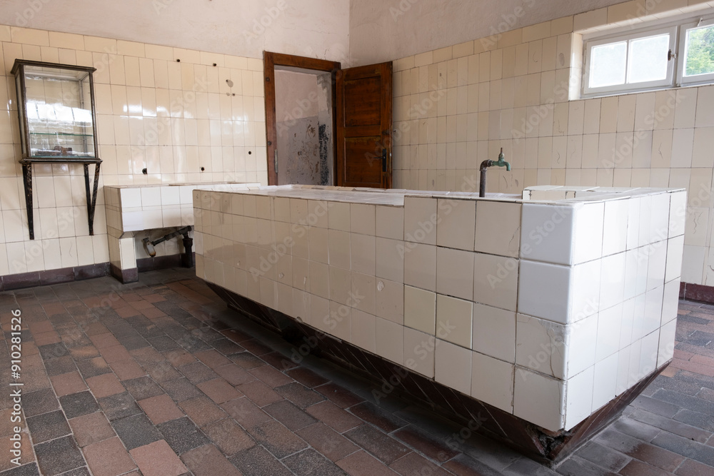 Dissection room in Buchenwald concentration camp. Here the golden teeth ...