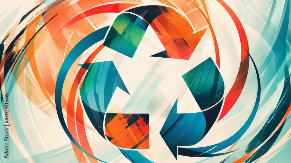 Abstract recycle symbol design. Colorful and abstract recycle symbol ...