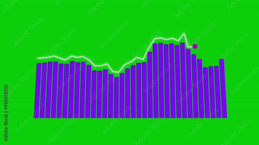 Graph Going Up Rising Bar Graph, Business Growth Graph. Green Screen ...