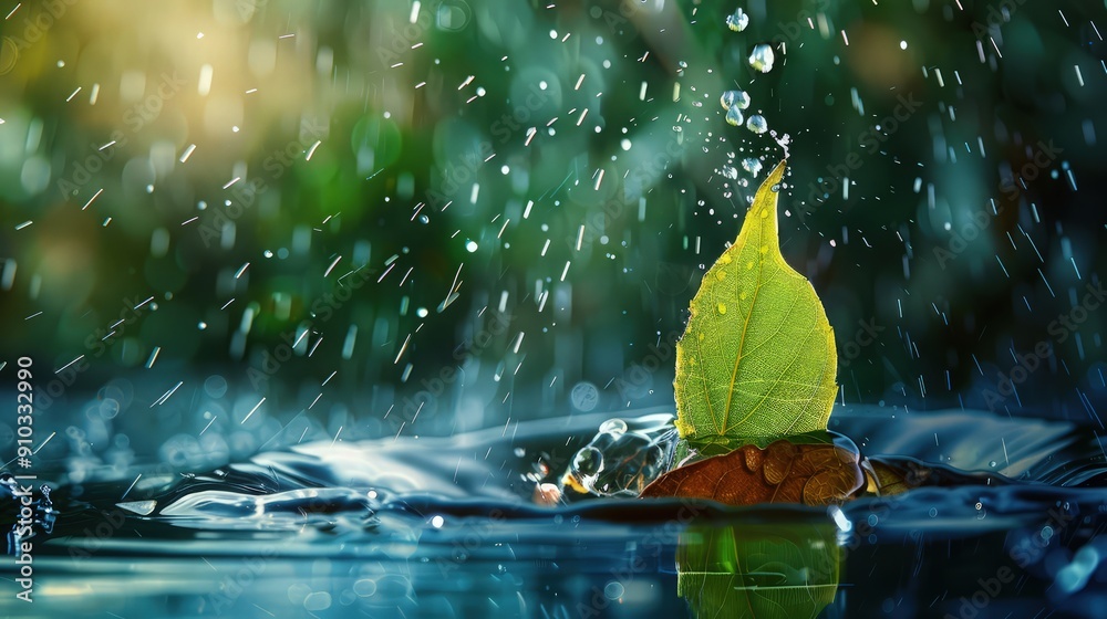 An ultra-high-definition image of a water drop impacting a leaf during ...