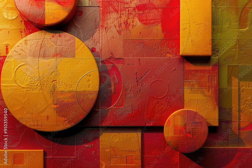 The abstract picture of the red shape repetitive pattern polygon ...