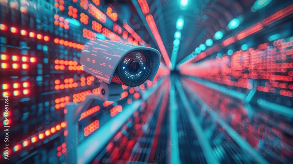 3D Blender model of a digital security system with camera and tracking ...