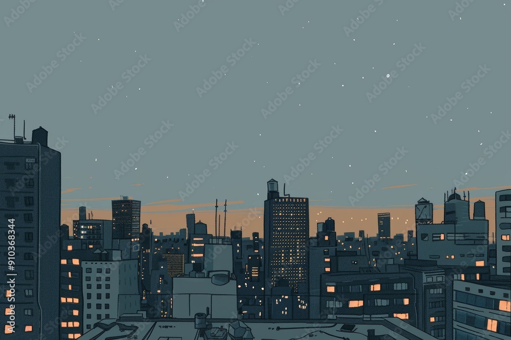 Urban Observer - Sci-Fi Futuristic Cyberpunk Cityscape Seen by Solitary ...