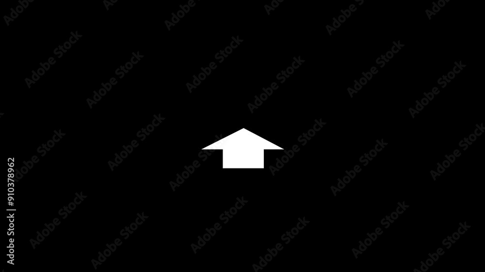Swipe up animation. 4K silhouette up arrows animation on the black ...