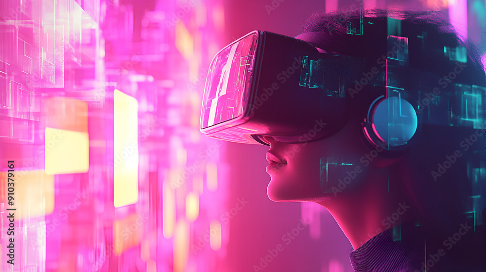 persona usando lentes de realidad virtual realidad aumentada tecnologia ...