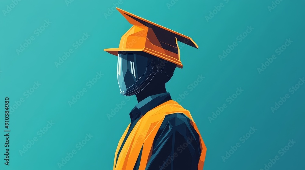 Future of Education: A Graduate with a Safety Helmet - The image ...