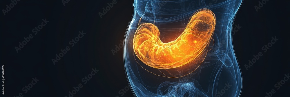 Human Stomach Anatomy Illustration - 3D illustration of the human ...