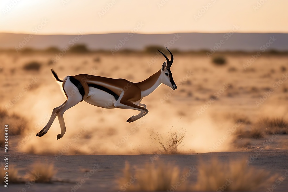 springbok jumping national etosha namibia park savannanin ...