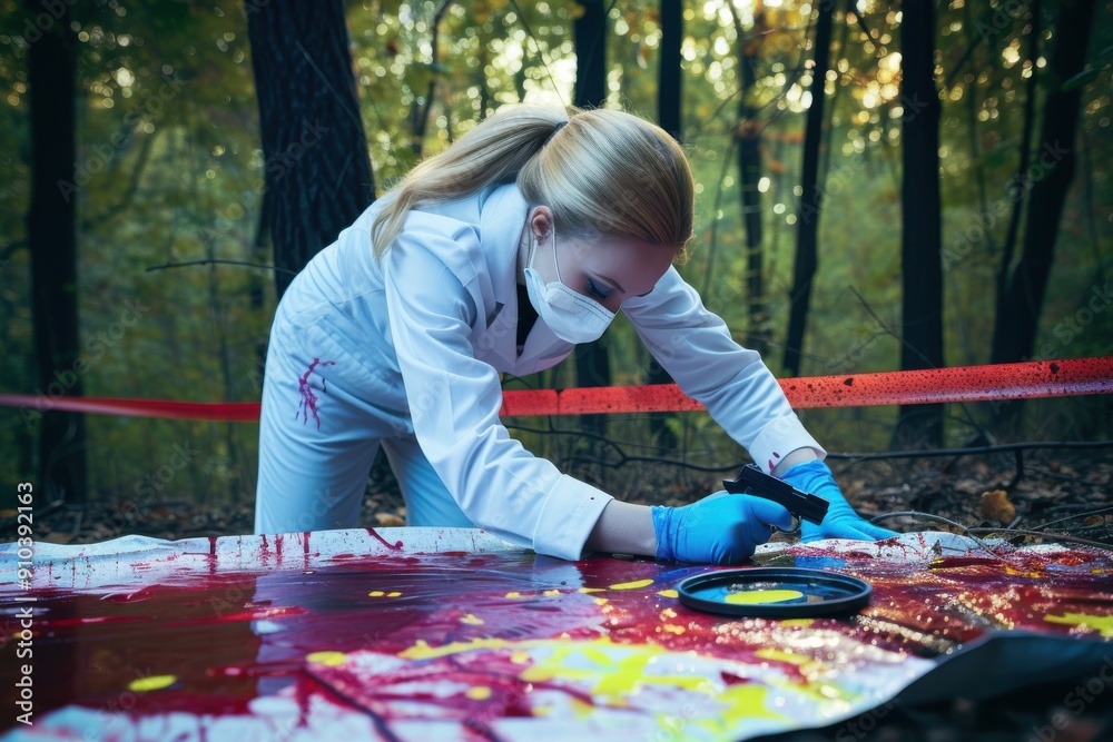 Crime scene forensics investigator Forensics on murder crime scene ...