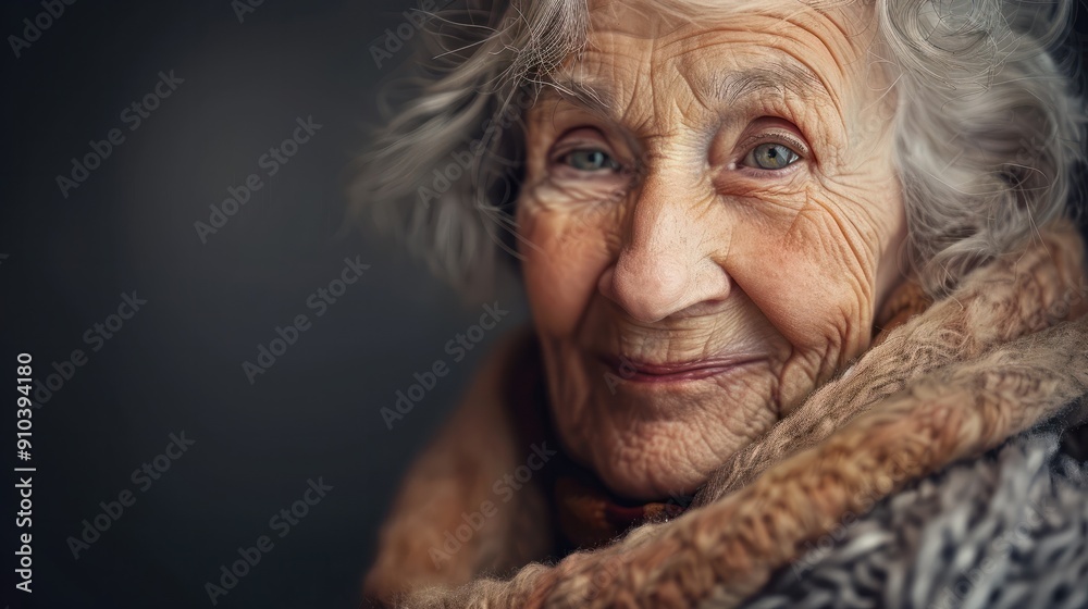 Foto de Beautiful old lady, incredible old age, seniorita grandmother ...