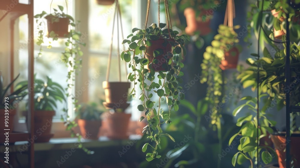 Indoor Hanging plants at home. Trailing and Hanging House Plants on ...