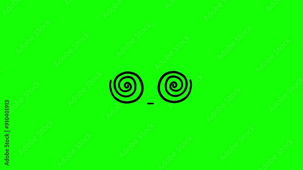 Face Hypnosis Cartoon Face Reaction Animation on Green Screen ...