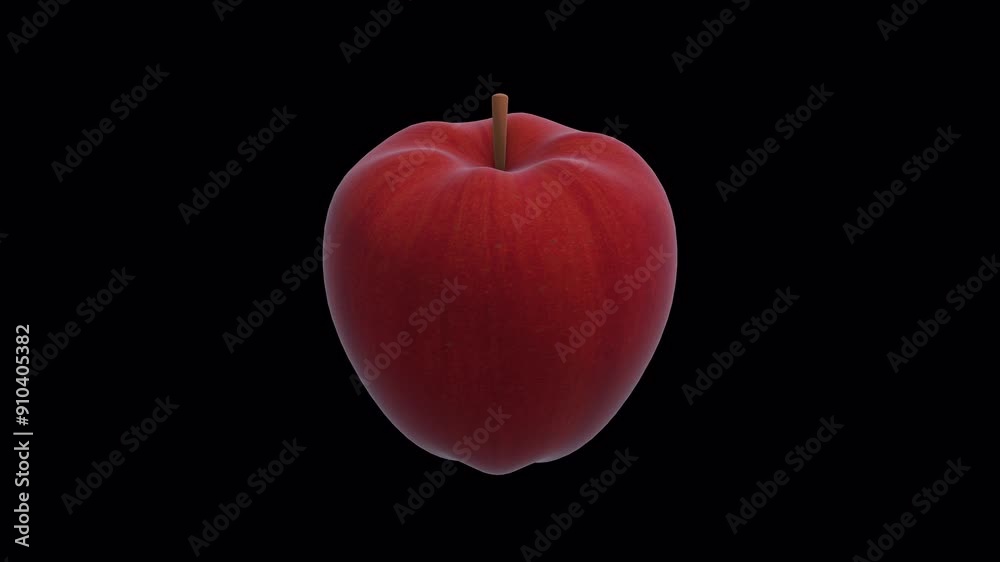 3D Apple Rotating on a Transparent Background. Seamless Loop. Apple 3D ...