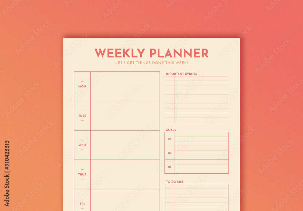 Classic and Contemporary Weekly Planner Stock Template | Adobe Stock