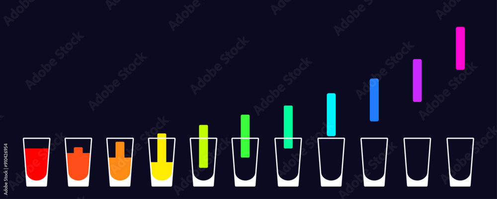 Geometric simple background with shots of alcohol. Design for a bar ...