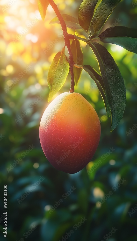 Vibrant 3D Animation of Mango Falling from Tropical Tree with Exotic ...