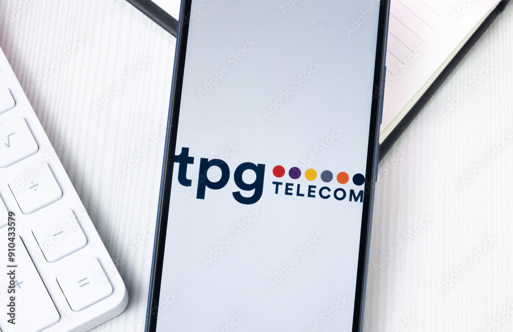 New York, USA - 1 August 2024: TPG Telecom Logo on Phone Screen ...