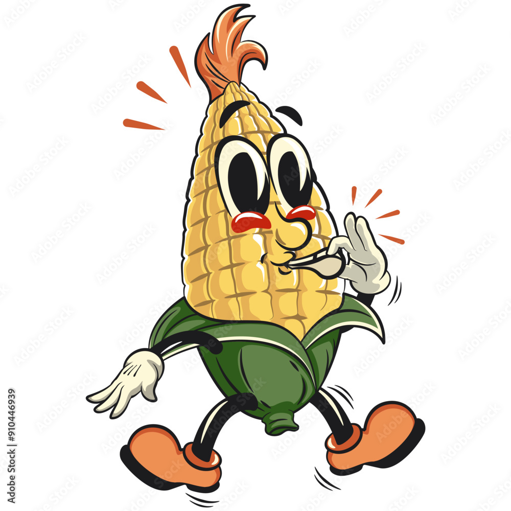 character of a cute corn cartoon vector isolated clip art mascot ...