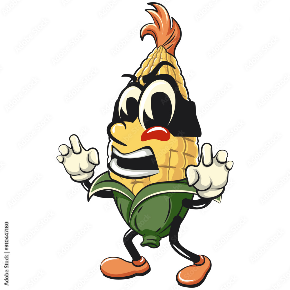 character of a cute corn cartoon vector isolated clip art mascot ...