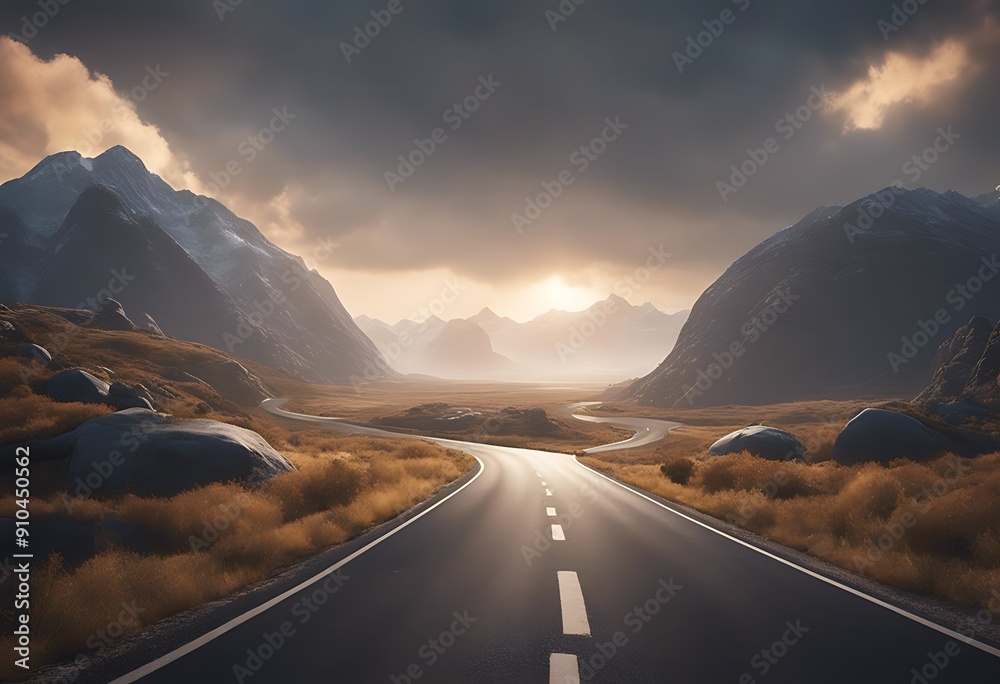 road twisty rendered 3d illustration twisting zigzag curvy curve free ...