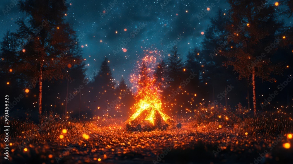holographic campfire with customizable flame effects campers adjust ...