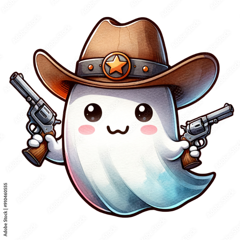 Ghost PNG, Cute Ghost, Ghost Sheriff, Ghost with gun, Ghost Cowboy PNG ...