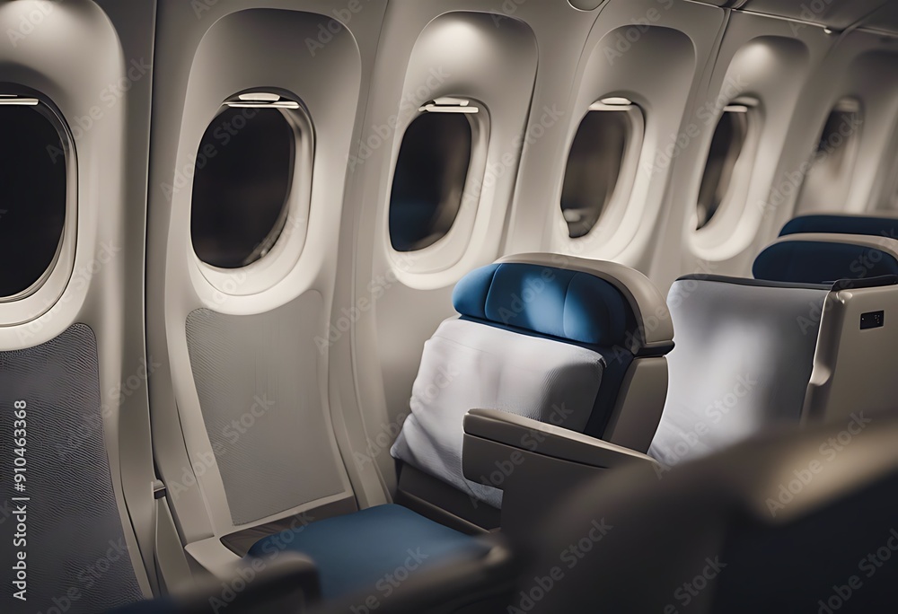 seats textile class economy airplane section flying flight plane air ...