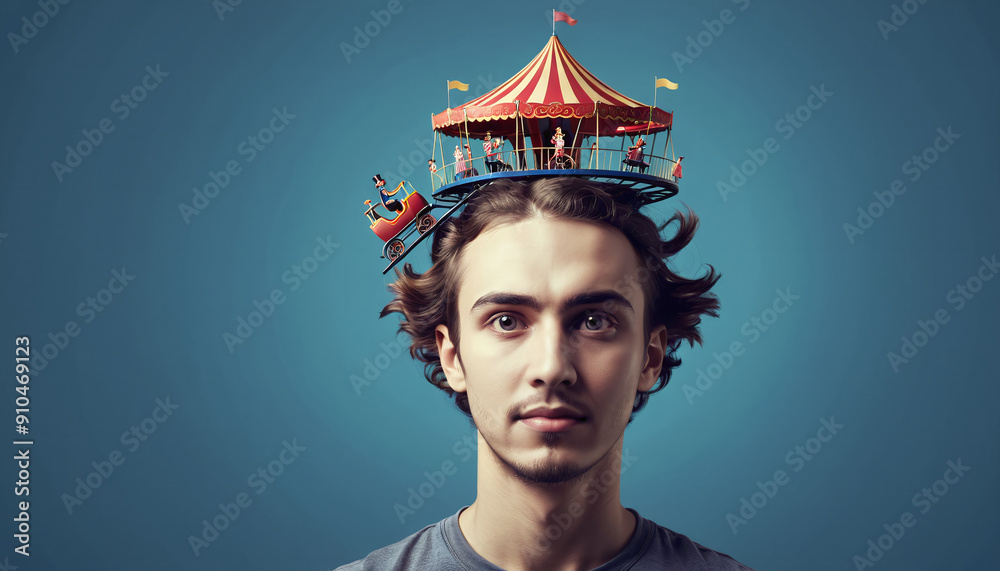 illustrative depiction of a person who almost goes crazy in life and ...