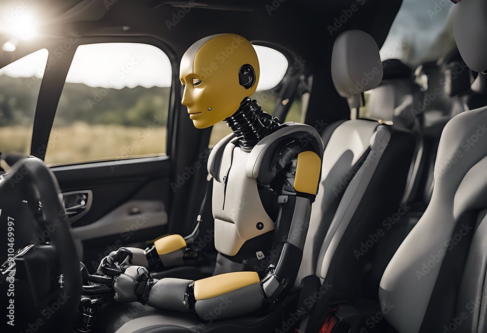 test crash car view dummy side seat concept safety belt transport ...