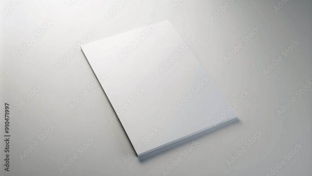 Isolated white A4 size paper mock up on a pure white background, empty ...