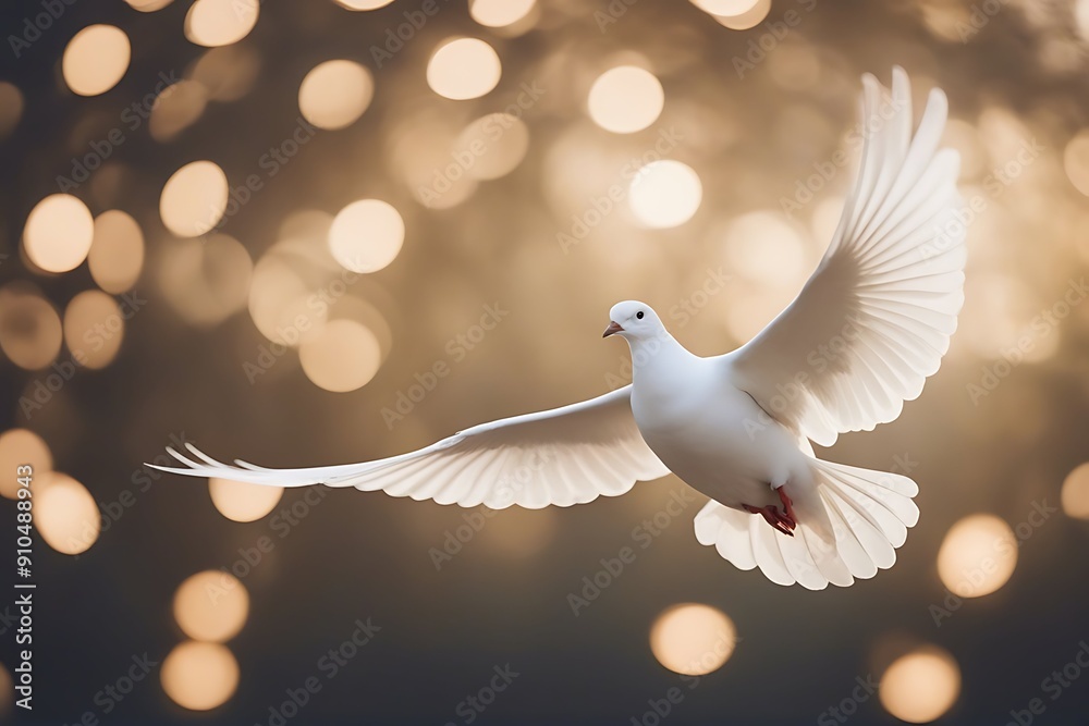 white 2 flight dove pigeon bird fly flying angel angelic faith holy ...