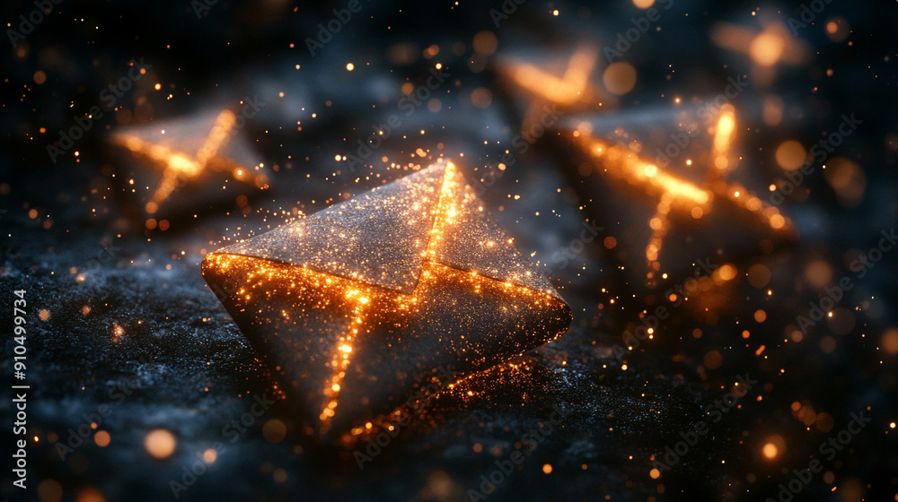 digital envelopes floats in cyberspace, representing the exchange of ...