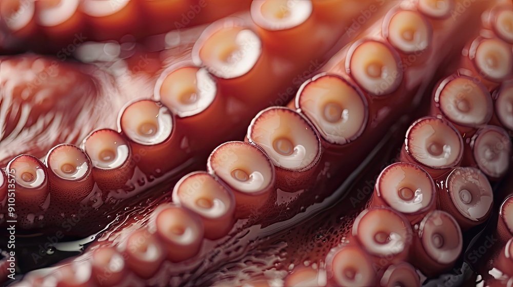 The underside of an octopus with its tentacles spread out. The octopus ...
