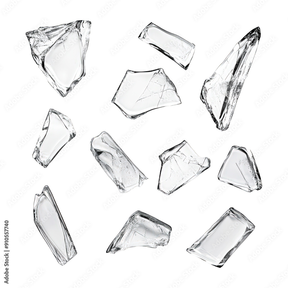 Broken Glass Shards On Transparent Png Background For Damage And ...