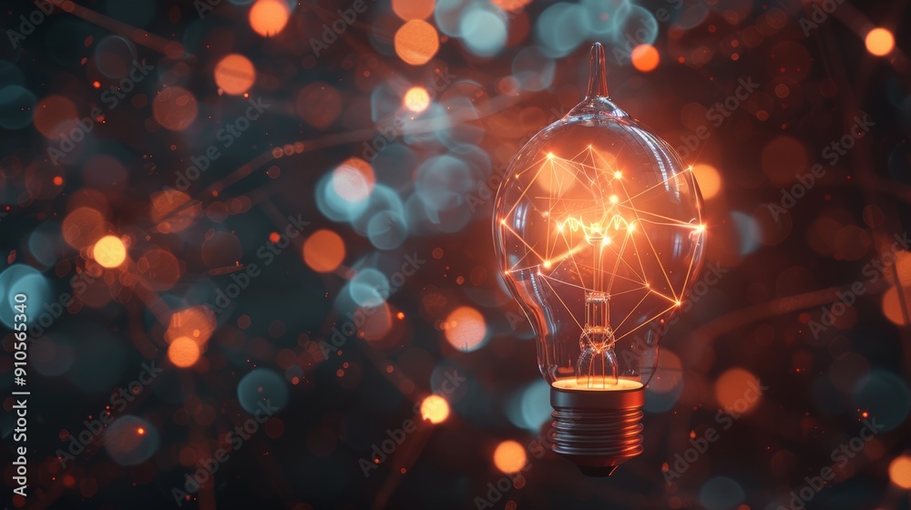 In this light bulb network, connected light bulbs illuminate dark ...