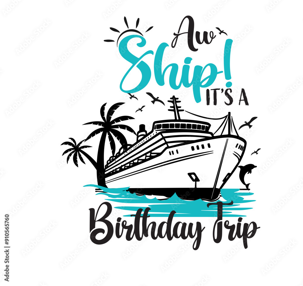Aw Ship It's A Birthday Trip SVG, custom name frame cruise svg png ...
