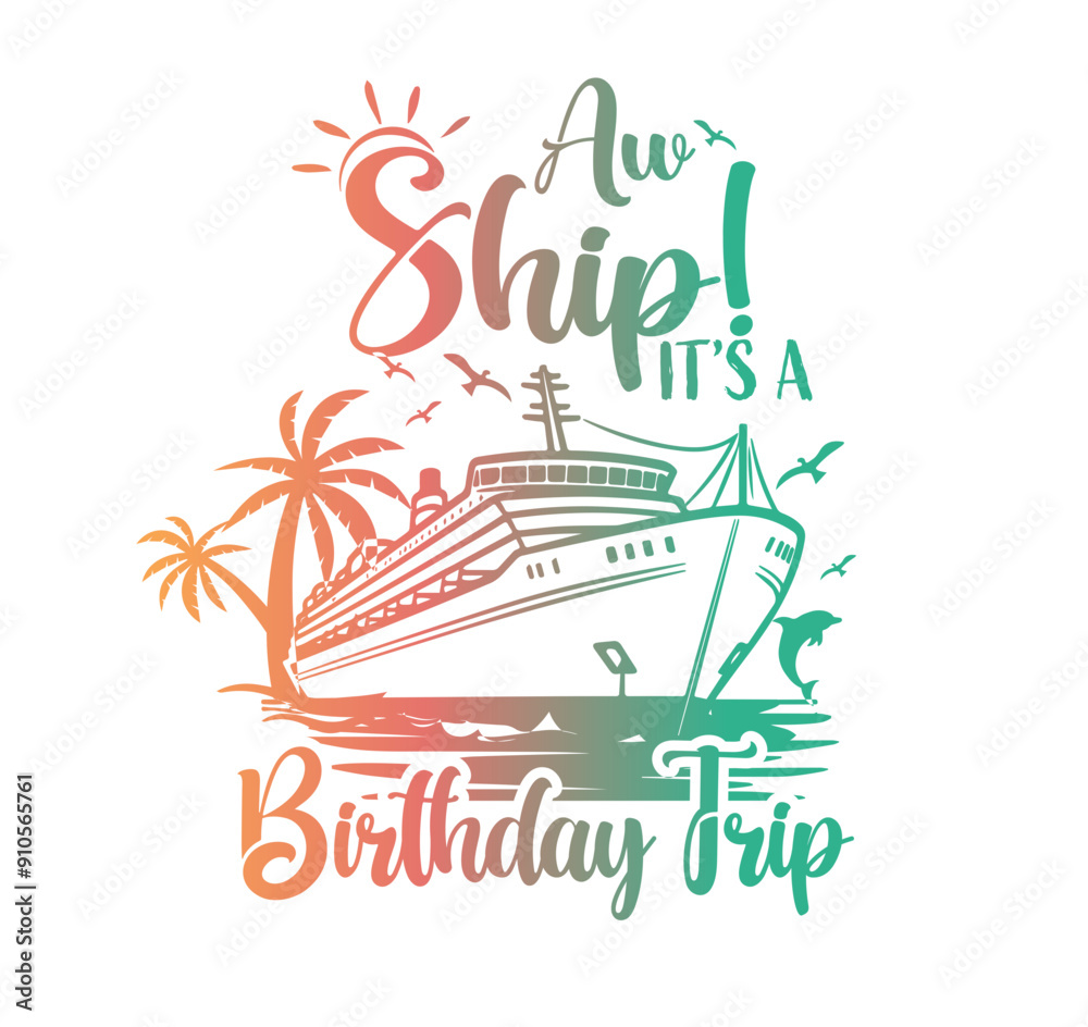 Aw Ship It's A Birthday Trip SVG, custom name frame cruise svg png ...