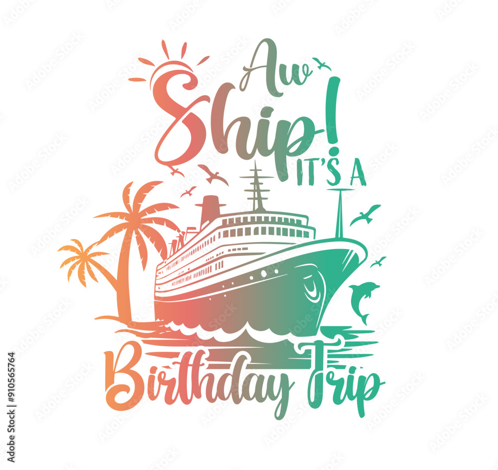 Aw Ship It's A Birthday Trip SVG, custom name frame cruise svg png ...