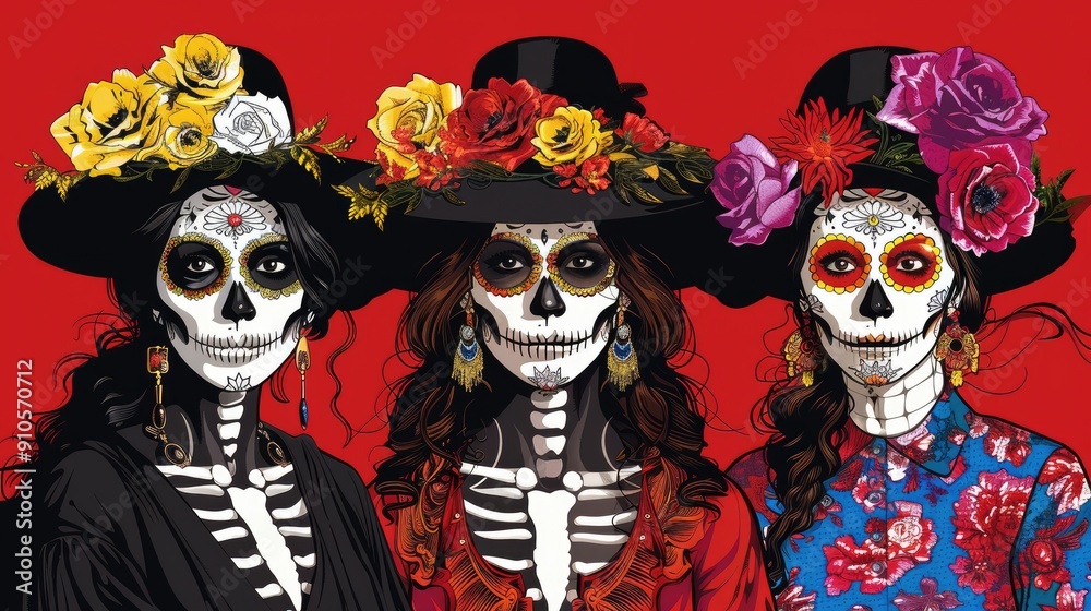 Celebrating the dead: happy Dia de los Muertos, honoring and ...