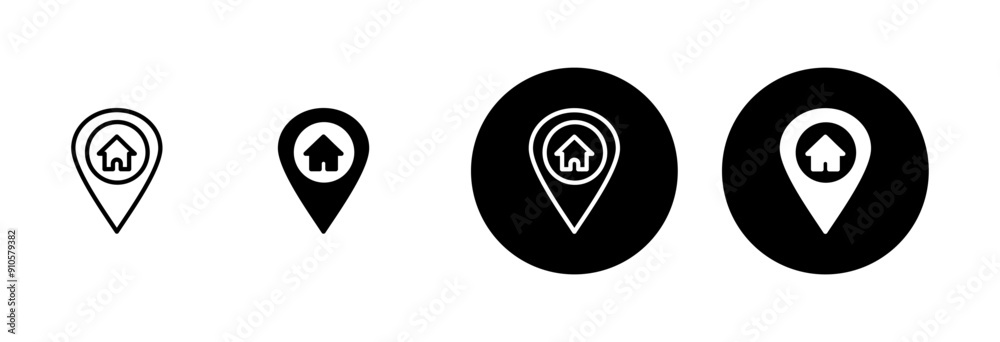 Address symbol icon vector isolated on white background . address icon ...