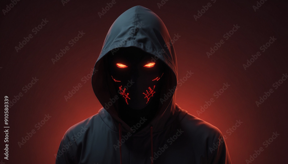 Hacker or scammer characters in the dark with their face obscured by ...
