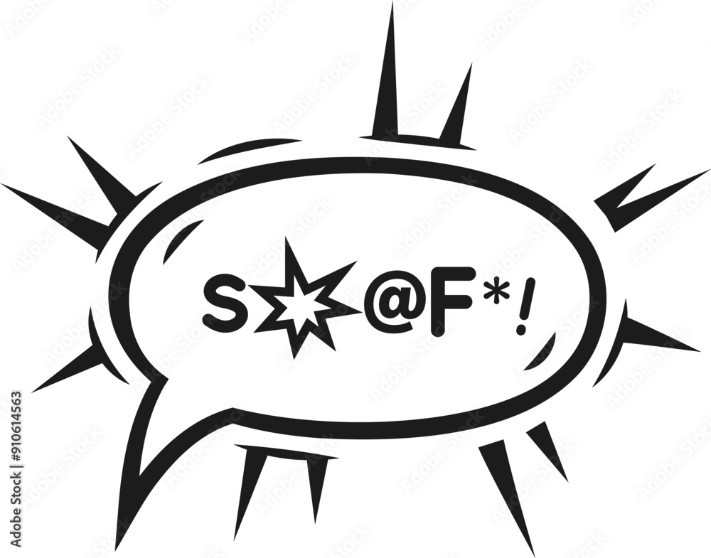 Swear curse in comic speech bubble, expletive angry bad word in cloud ...